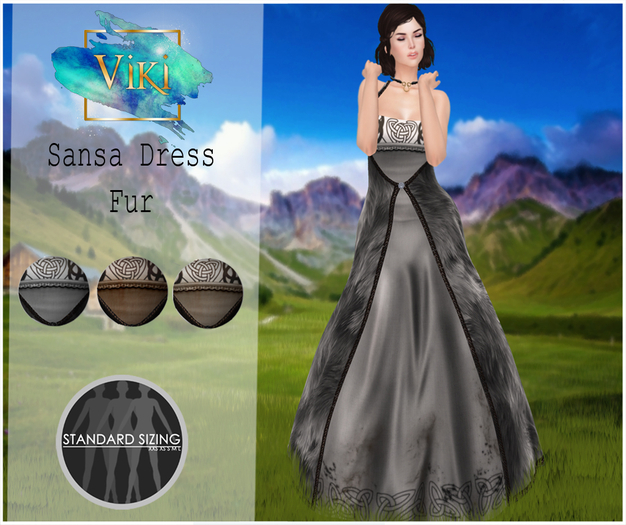 Second Life Marketplace - .Viki. Sansa Dress - Fur