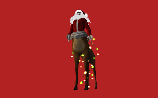 Second Life Marketplace - Santaur santa Deer centaur with lights