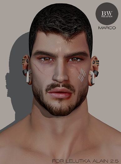Second Life Marketplace - BW SHAPES - MARCO (for Lelutka Alain 2.5)