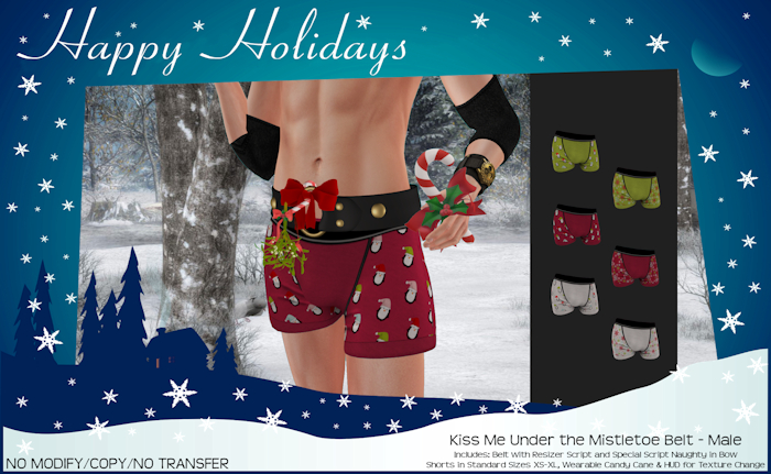 Second Life Marketplace - Kiss Me Under the Mistletoe Belt - Male