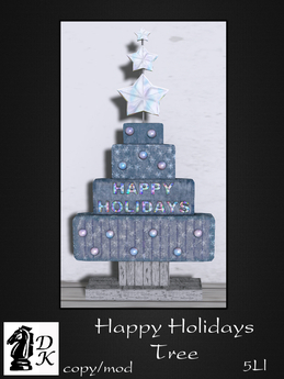 Second Life Marketplace - DKD - Happy Holidays Tree, blue