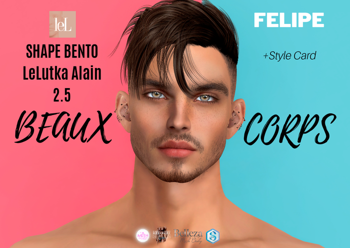 Second Life Marketplace - ::BEAUX CORPS:: MALE SHAPE FELIPE - LeLUTKA ...