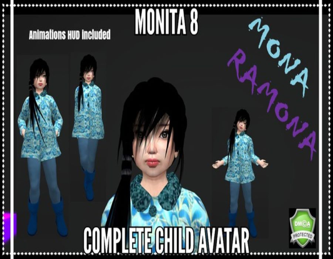 Second Life Marketplace - MONITA 8 CHILD AVATAR