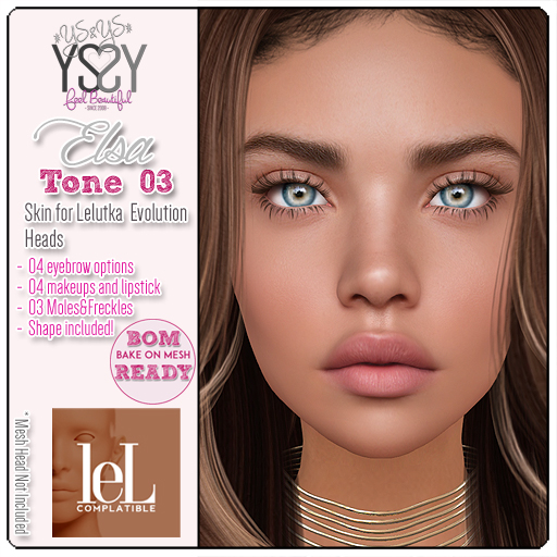 Second Life Marketplace - *YS&YS* Elsa Tone 03 BOM Skins for Lelutka ...