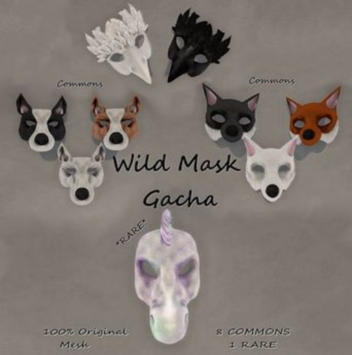 Second Life Marketplace - .::DD::. White Pup Mask COMMON