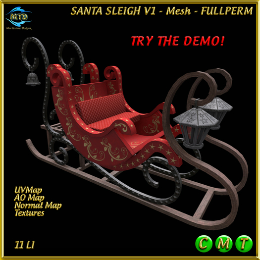 Second Life Marketplace - SANTA'S SLEIGH V1 - FULLPERM
