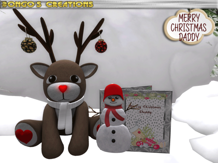 Second Life Marketplace - BMC2020 - MERRY CHRISTMAS DADDY - CARD & RUDOLPH