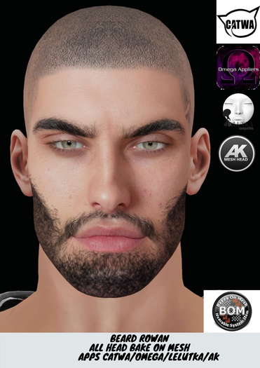 Second Life Marketplace - !O.S! Beard Rowan BOM/Omega/AK/ Lelutka/Catwa