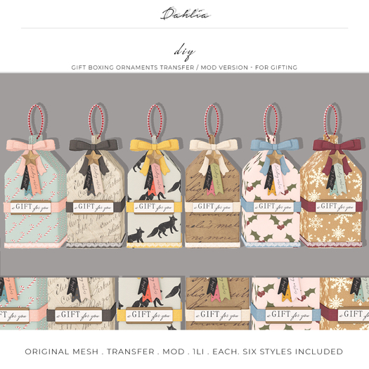 Second Life Marketplace - Dahlia - DIY - Gift Boxing Ornaments ...