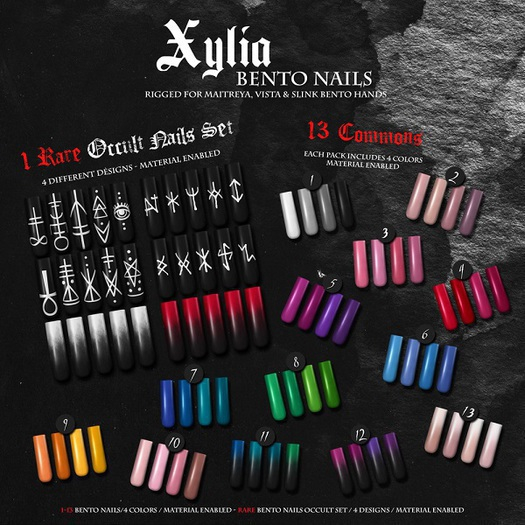 Second Life Marketplace - -SU!- Xylia Square Nails /Occult Set ...