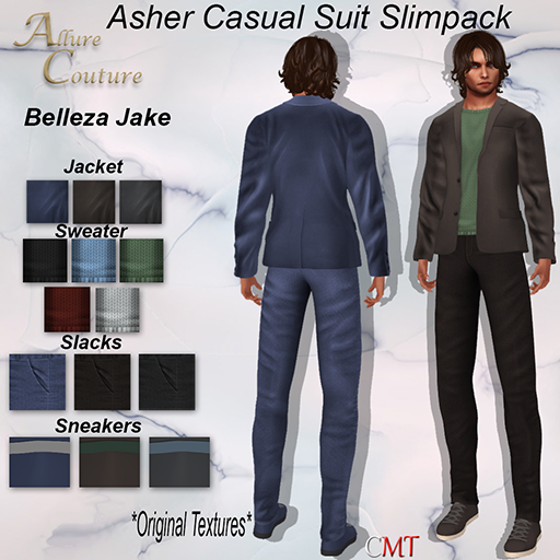 Second Life Marketplace - Asher Casual Outfit BELLEZA Slimpack (Add)
