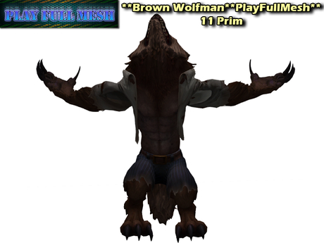 Second Life Marketplace - **Brown Wolfman Avatar**PlayFullMesh
