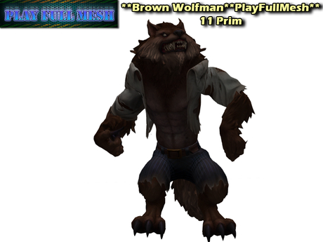 Second Life Marketplace - **Brown Wolfman Avatar**PlayFullMesh