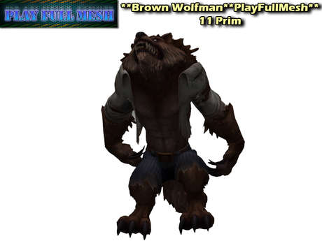 Second Life Marketplace - **Brown Wolfman Avatar**PlayFullMesh