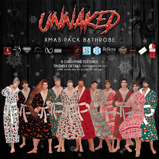 Second Life Marketplace - UNNAKED / BATHROBE / ALL SIZES / XMAS PACK