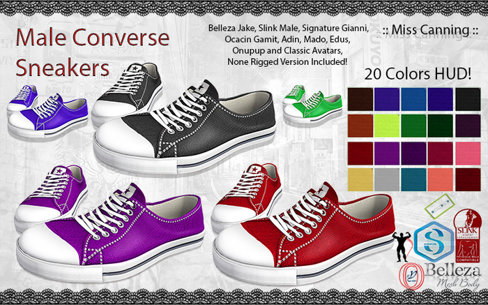 Second Life Marketplace - :: Miss Canning :: [ Male Converse Sneakers ]