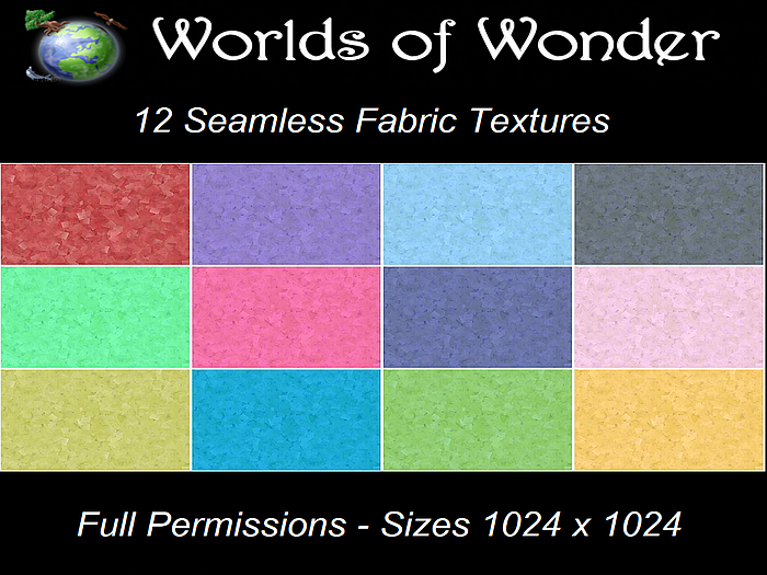 Second Life Marketplace - WoW 12 Seamless Fabric Textures