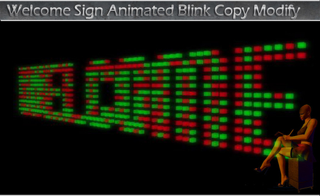 Second Life Marketplace - Welcome Sign Animated Blink Copy Modify