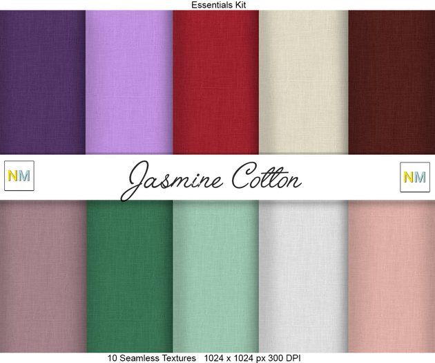 Second Life Marketplace - Jasmine Cotton Essentials Kit 10 Seamless ...