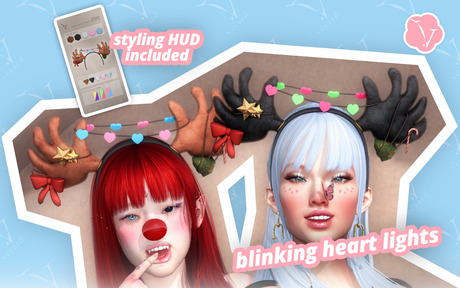 Second Life Marketplace - veyard ROAN furry moose horns headband ( XMAS ...