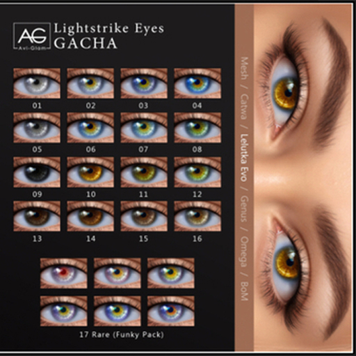 Second Life Marketplace - AG. Lightstrike Eyes Gacha - Genus - 16