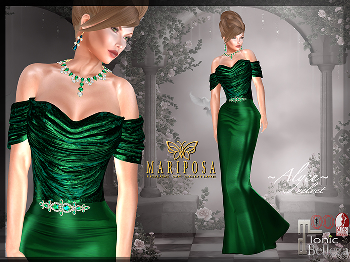 Second Life Marketplace - ~ALYCE~ Off Shoulder Velvet Draped Bodice ...