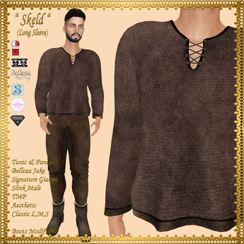 Second Life Marketplace - .: HD :. Skeld Long Sleeve Brown Leather ...