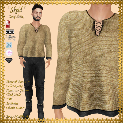 Second Life Marketplace - .: HD :. Skeld Long Sleeve Black Leather ...