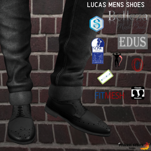 Second Life Marketplace - Lucas Mens Shoes "BOXED"