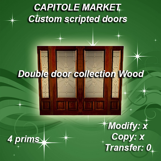 Second Life Marketplace - CAPITOLE MARKET - DOUBLE WOOD DOOR 7 ...