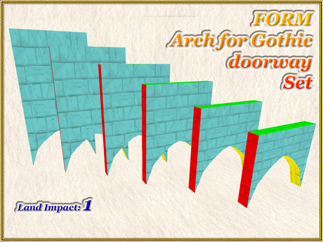 Second Life Marketplace - FORM - Arch for Gothic doorway - Set (1 LI ...