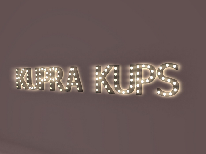 Second Life Marketplace - [Px] "KUPRA KUPS" Illuminated Light Bulbs Sign