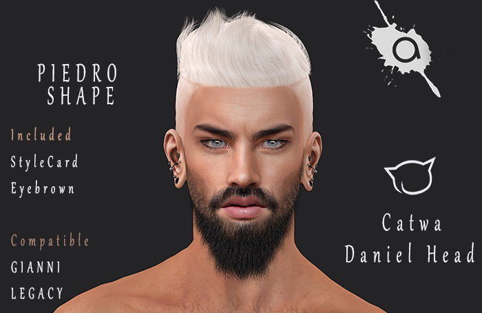 Second Life Marketplace - ATA Shapes - Piedro Shape for Catwa Daniel DEMO