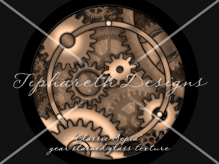 Second Life Marketplace - TD "Classic Sepia" Steampunk Stained Glass ...