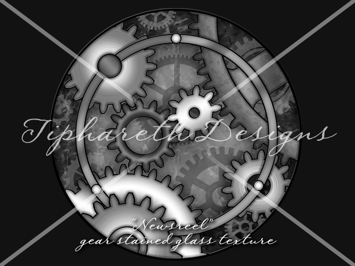 Second Life Marketplace - TD "Newsreel" Steampunk Stained Glass Gear ...