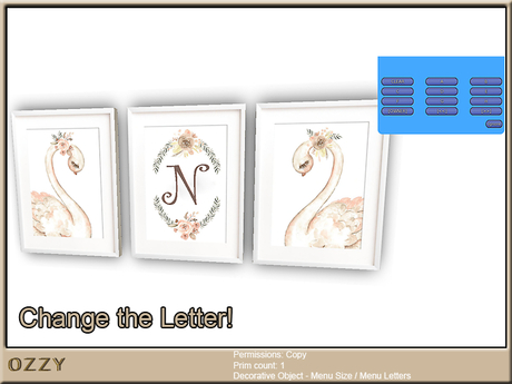 Second Life Marketplace - *$OZZY$* Picture Letters Swan - SET
