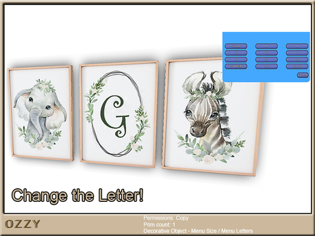 Second Life Marketplace - *$OZZY$* Picture Letters Pets - SET