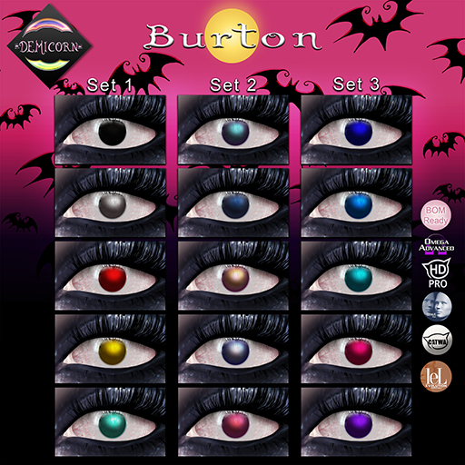 Second Life Marketplace - {Demicorn} Burton Eyes - Fatpack