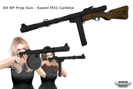 Second Life Marketplace - SH RP Prop Gun - Suomi M31 Carbine (Female ...