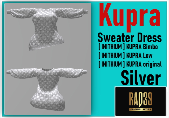 Second Life Marketplace - [R39] Kupra Sweater Dress SILVER