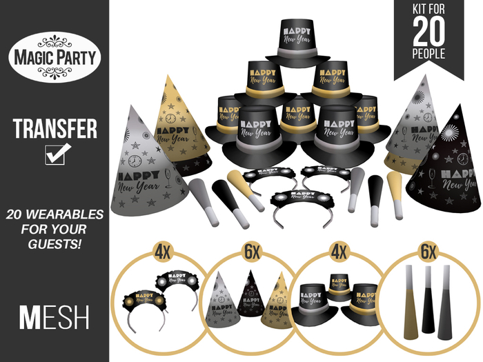 Second Life Marketplace - Wearables Party KIT [20 Pieces] - New Years