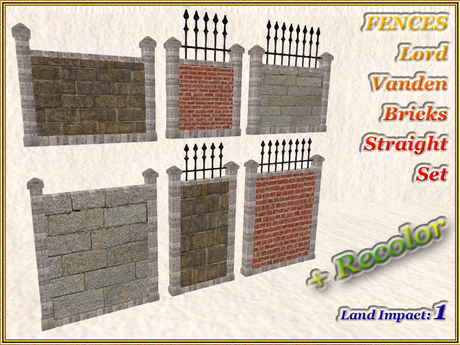 Second Life Marketplace - FENCES - Lord Vanden Bricks - Straight Set (1 ...
