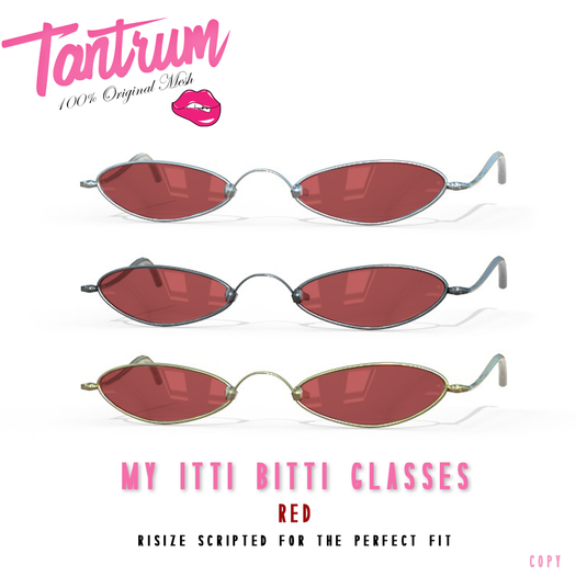 Second Life Marketplace - Tantrum My Itti Bitti Glasses Red
