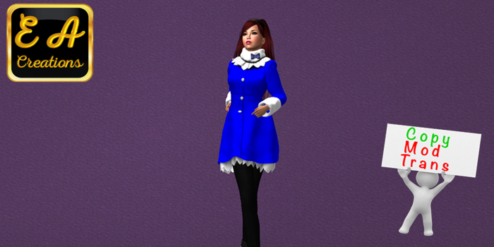 Second Life Marketplace - Lady's Fur Coat blue mesh