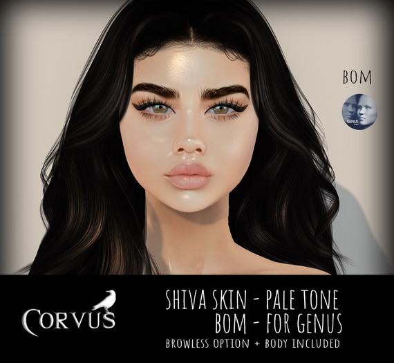 Second Life Marketplace - Corvus : Shiva skin - Genus - Pale