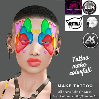 Second Life Marketplace - !O.S! Tattoo make colorfull BOM/Omega/AK ...