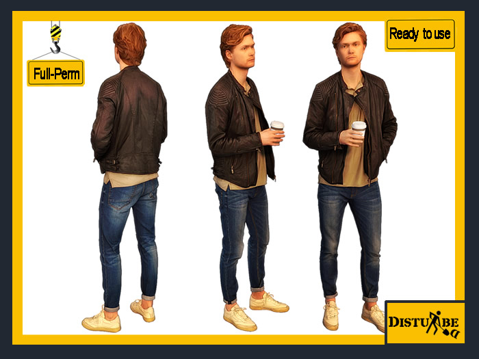 Second Life Marketplace - ::DisturbeD:: Caleb Standing Man with Coffee ...