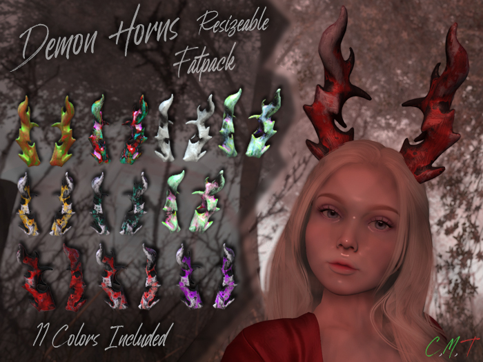 Second Life Marketplace - Demon Horns - Fatpack - Strange Merchant