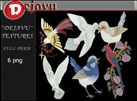 Second Life Marketplace - ^Dejavu^ Full Perm Bird Embroidery Png 01
