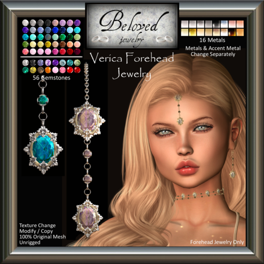 Second Life Marketplace - Beloved Jewelry : Verica Forehead Jewelry ...